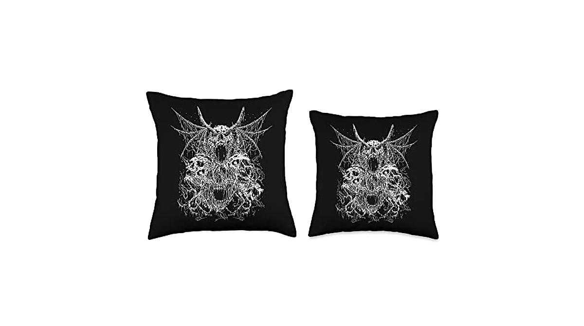 Goth Devil Baphomet Throw Pillow - Gothic Satanic Decor | 18x18