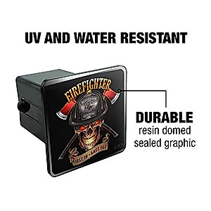 Firefighter Skull First in Last Out Fireman Tow Trailer Hitch Cover Plug Insert