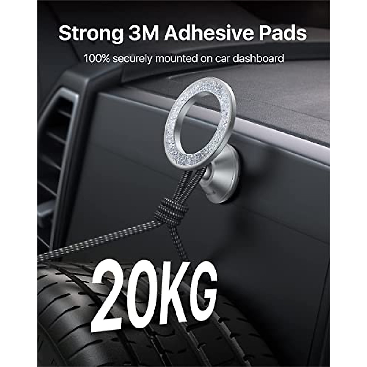 andobil Magnetic Phone Grip & Magnetic Car Mount