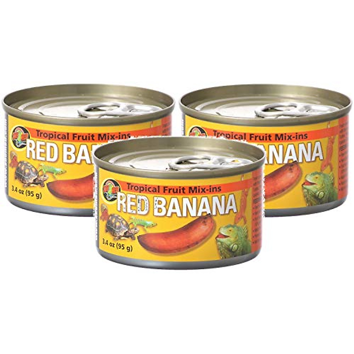 Zoo Med Tropical Fruit Mix-ins Red Banana Reptile Food, 3.4-Ounce (3 Pack)