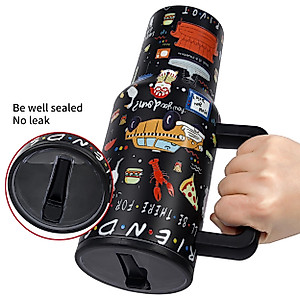 wonshia 40oz Friends TV Tumbler with Lid and Straw Stainless Steel Coffee Cup Funny TV Show Gifts,Vaccum Insulated Double Wall Coffee Mug for Best Friends Brithday Anniversary Christmas Gifts