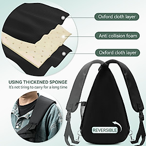 Storvyllf Single Strap Backpack for Men,Travel Mens Sling Bag Black Waterproof Crossbody Bag Women Boy Chest Shoulder Hiking Daypacks