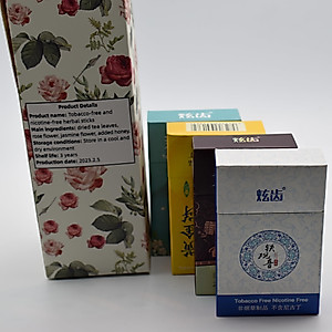 DTGDI Tea Herbal Cigarettes, Tobacco and Nicotine Free, 4 Packs 80 Smokes