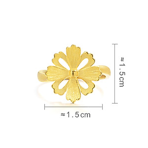 CHOW SANG SANG 999.9 24K Gold Price-by-Weight 3.74g Gold Blossom Ring (Size 13) for Women and Wedding Occasion 86941R