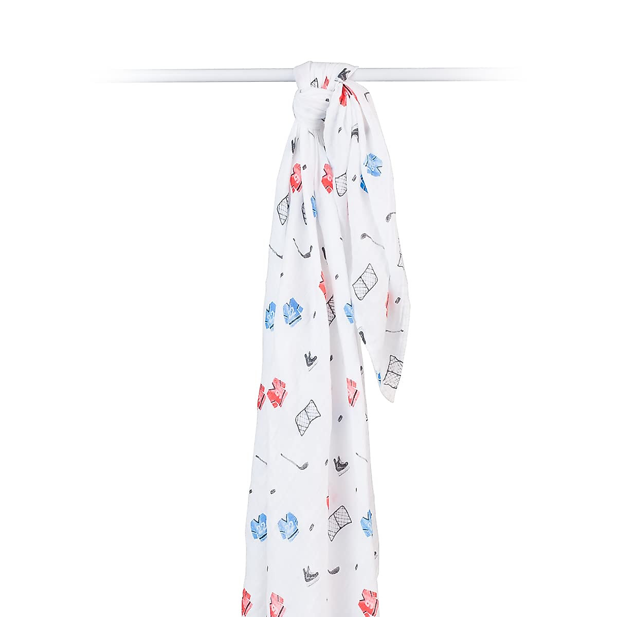 lulujo Baby Cotton Muslin Swaddle Blanket, 47 x 47, Hockey