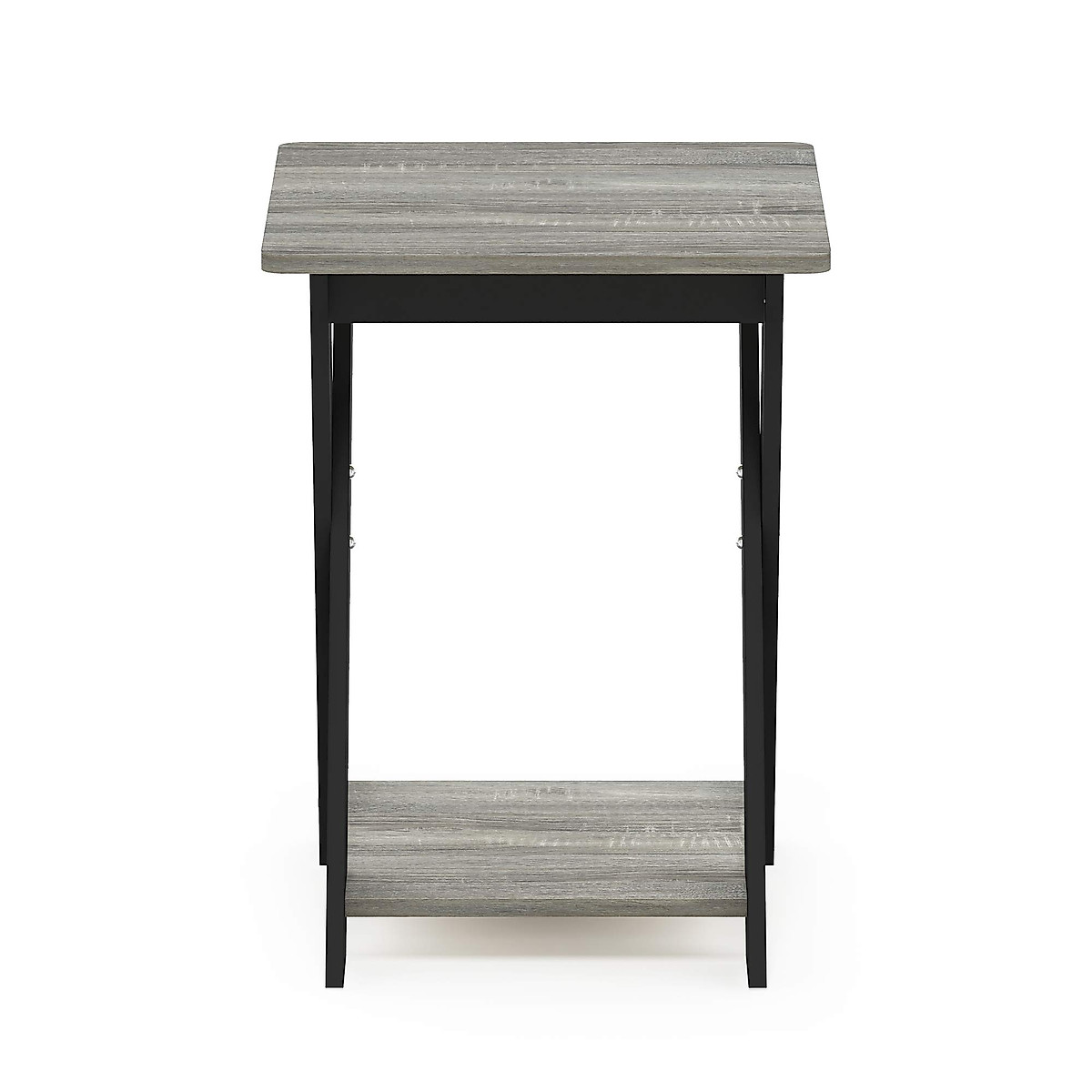 FURINNO Modern Simplistic Criss-Crossed End Table, French Oak Grey