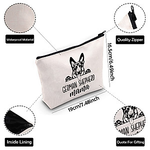 ZJXHPO German Shepherd Dog Owner Gift Funny Shepherd Mama Cosmetic Bag Zipper Accessory Pouch (Shepherd Mama)