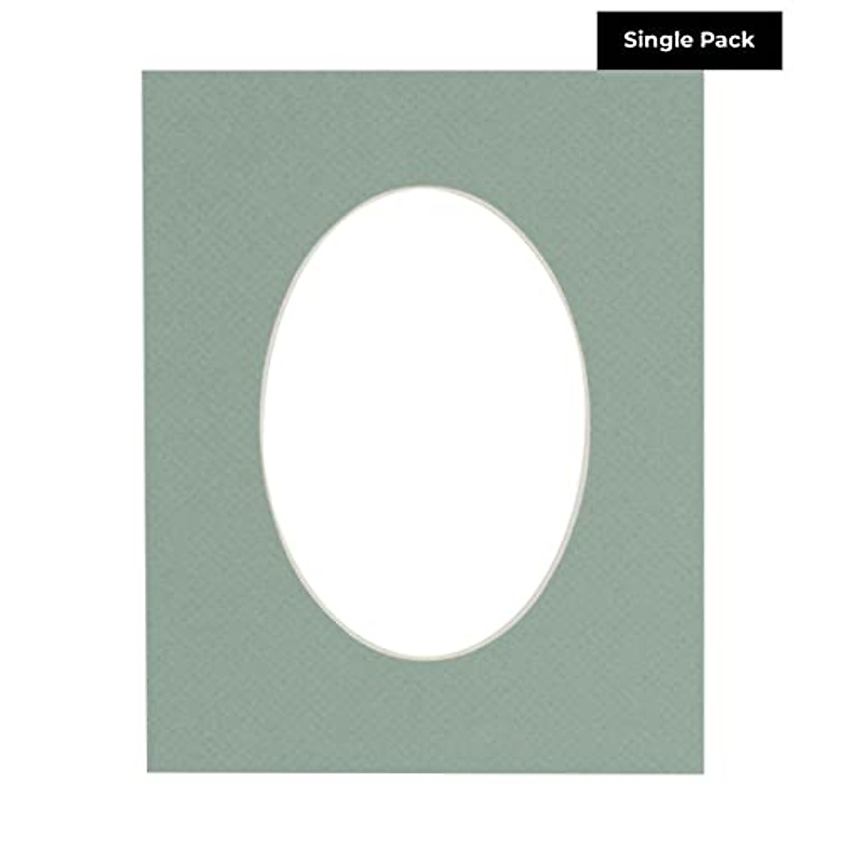 11x14 Mat Bevel Cut for 8.5x11 Photos - Precut Seafoam Green Oval Shaped Photo Mat Board Opening - Acid Free Matte to Protect Your Pictures - Bevel Cut for Family Photos, Pack of 1 Matboard Show Kit