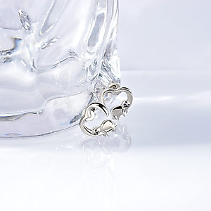 Sloth Stud Earrings for Girls - Sterling Silver Cute Animal Earrings for Teens Hypoallergenic Love Heart Earrings for Women for Sensitive Ears Heart-Shaped Sloth Post Earrings Gift for Valentine's Day