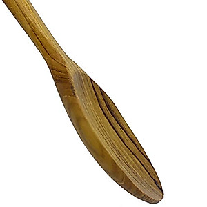 FAAY 12.5 Inch Wood Utensil Set (2 PCS), Teak Wooden Spatula & Spoon, 100% Natural from High Moist Resistance Teak Wood, Healthy Wooden Spoon Spatula for Non Stick Cookware