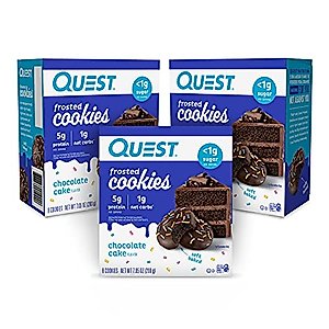 Quest Nutrition Chocolate Cake Frosted Cookies, 8 Count(Pack of 3)