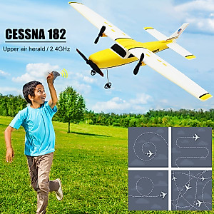 fisca RC Plane Remote Control Cessna 182 Airplane, 2.4Ghz 2CH Foam Drone Ready to Fly Aircraft Toy for Kids and Adults