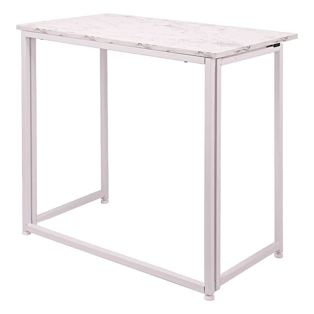 Leopard Outdoor Products Folding Computer Desk for Small Spaces, Space-Saving Home Office Desk, Foldable Computer Table, Laptop Table, Writing Desk, Compact Study Reading Table (Marble White)