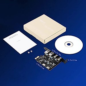 6 Ports USB PCIE Card (2X Type-E Adapter,2X USB 3.0-C, 2X USB A) PCI Express USB Cards PC Front Panel Header for Windows 7/8/10 Linux and MacPro 4.1/5.1