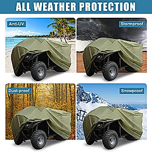 X AUTOHAUX ATV Cover for Polaris Sportsman ACE Touring for Can-Am Renegade Polyester All Season Weather Waterproof Outdoor Protection 4 Wheeler Covers Quad Cover fit Most 250CC-1000CC XXXL