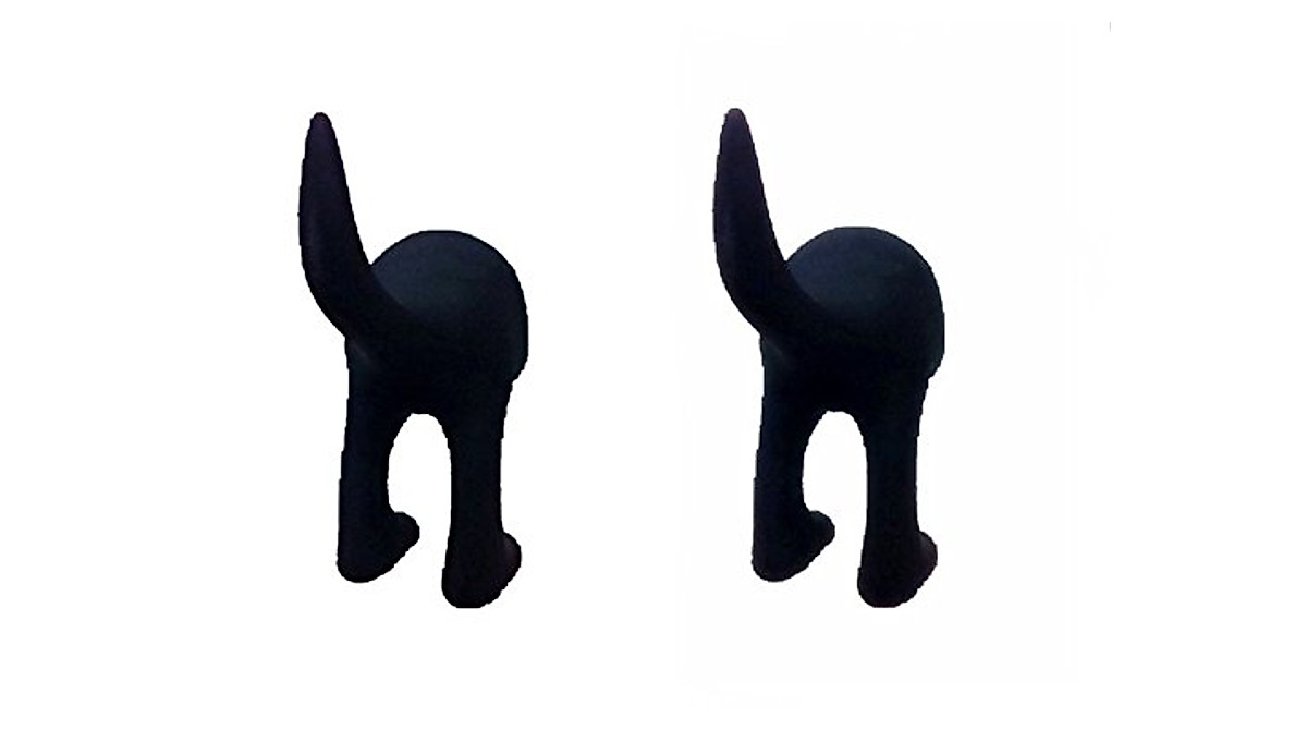IKEA Bastis 2 Black Hooks for Pet Leashes - Space Saving Organizer
