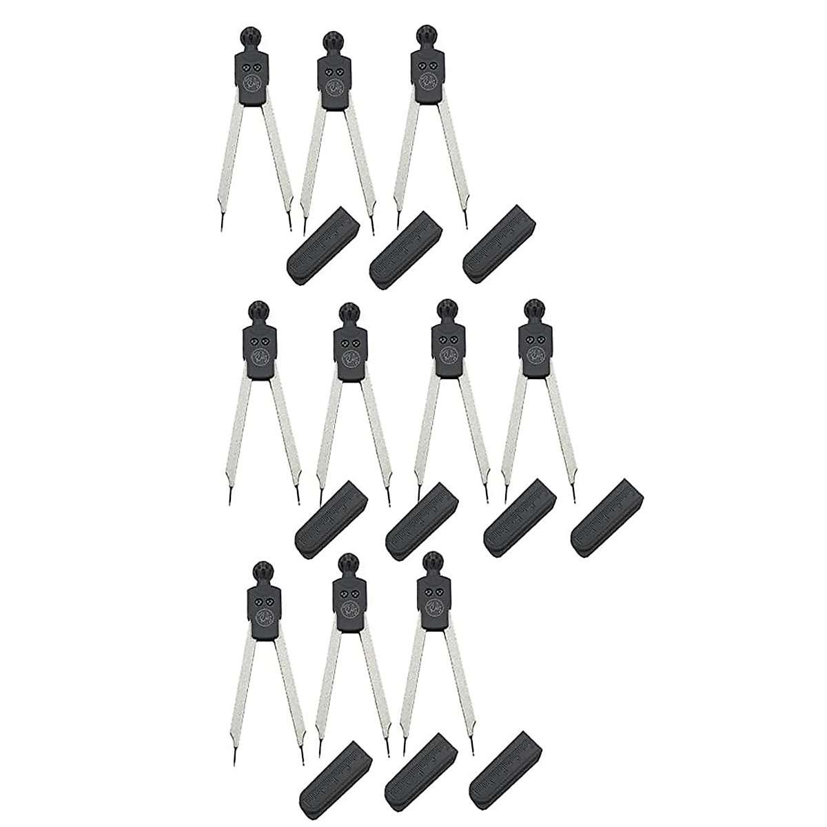 EMI Quality Deluxe EKG ECG Caliper - Chrome Tip with Case and Tip Cover EKG-100 (Black 10 Pack)