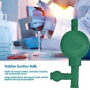 Lab Disposable Rubber Suction Bulb Pressure Quantitative Pipette Filler with 3 Valves(Green)