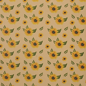 Aimyoo Kraft Floral Wrapping Paper Jumbo Roll, All Occasion Sunflower Flower Gift Wrap Paper for Wedding Bridal Shower Birthday, 17 in x 60 ft