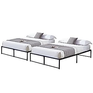 VECELO 14 Inch Queen Size Metal Platform Bed Frame,Industrial（2 Set）