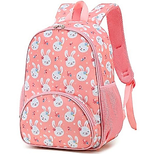 BTOOP Kids Backpack Girls Cute Bunny Toddler School Bag Preschool Kindergarten BookBag Nursery Small Daypack with Chest Strap
