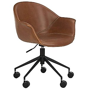 Safavieh Home Ember Light Brown Faux Leather and Black Office Chair