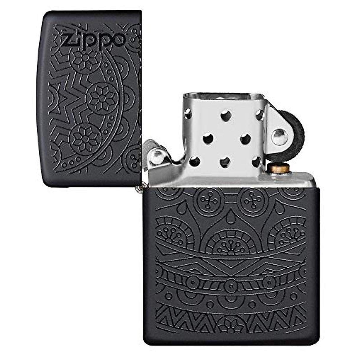 Zippo Tone on Tone Design Black Matte Pocket Lighter