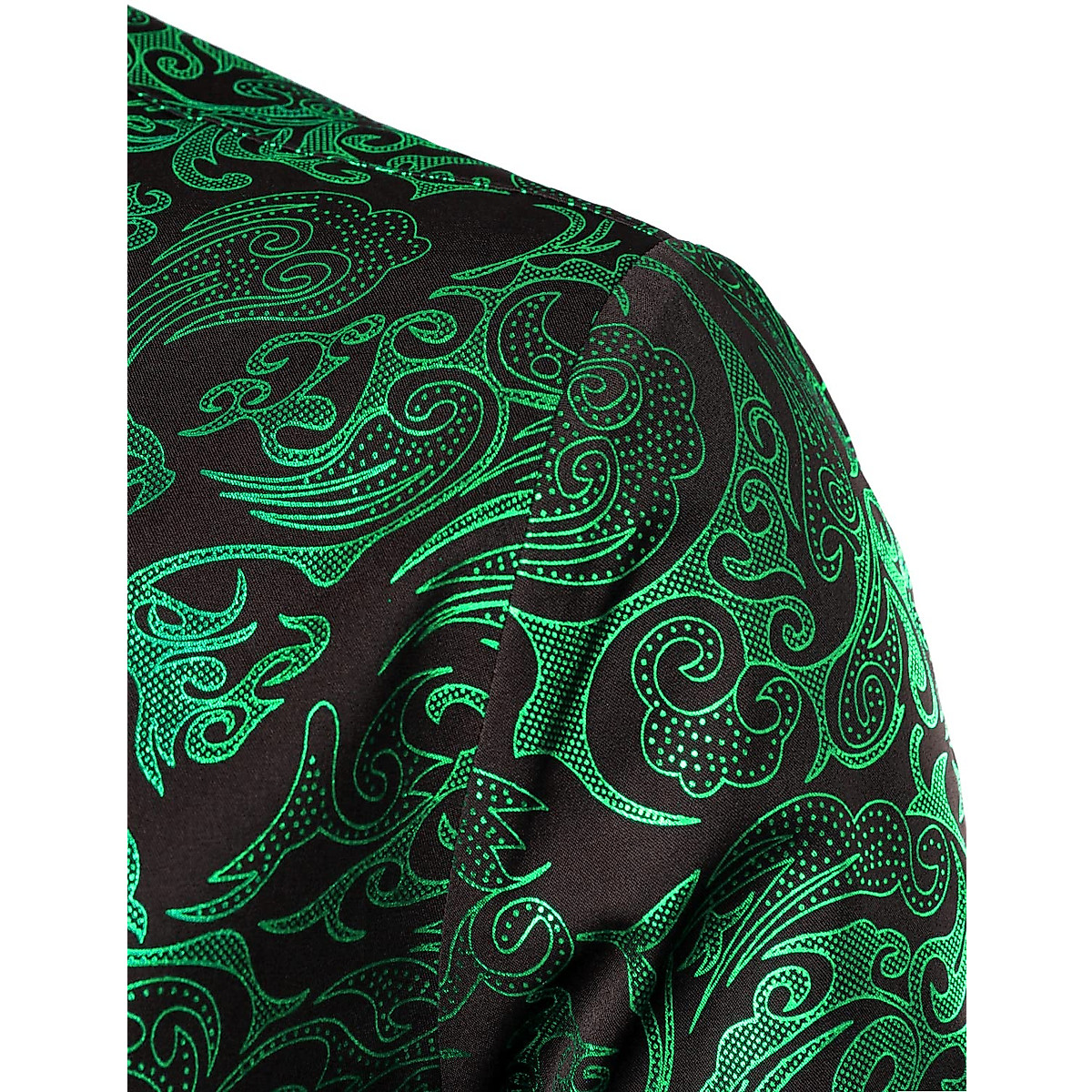 ZEROYAA Men's Luxury Prom Design Slim Fit Long Sleeve Button up Party Dress Shirts ZZCL48 Emerald Large