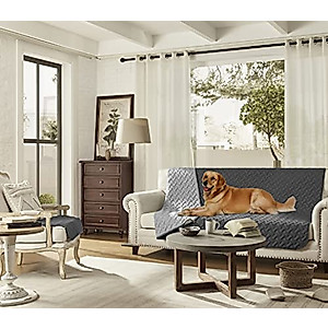 gogobunny 100% Double Sided Waterproof Dog Blanket Soft Pet Bed Cover Reversible Protect Furniture Couch Sofa Car for Puppy Cat Kids (Dark Grey/Light Grey, 68x82 Inch (Pack of 1))