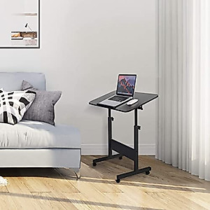 Height Adjustable Table with Reversible Home Office Desk Suitable for Mobile Small Space Portable Laptop Desk Suitable for Bedroom Bedside Office Living Room Sofa Furniture Size 15.7*31.5 In Black