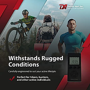 Wireless Driveway Alarm Portable Receiver PR-4000 - Compatible with Dakota Alert 4000 Transmitters | Battery-Powered Monitor Comes with USB Charger & Belt Clip, Driveway Alarms Wireless