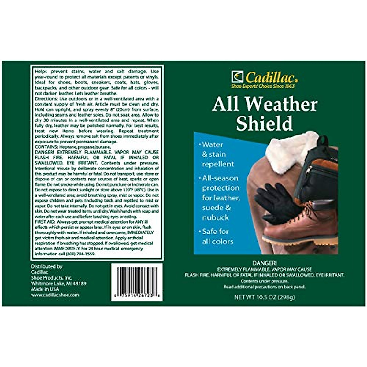 Cadillac All Weather Shield - Leather and Fabric Protector Spray 10.5 oz