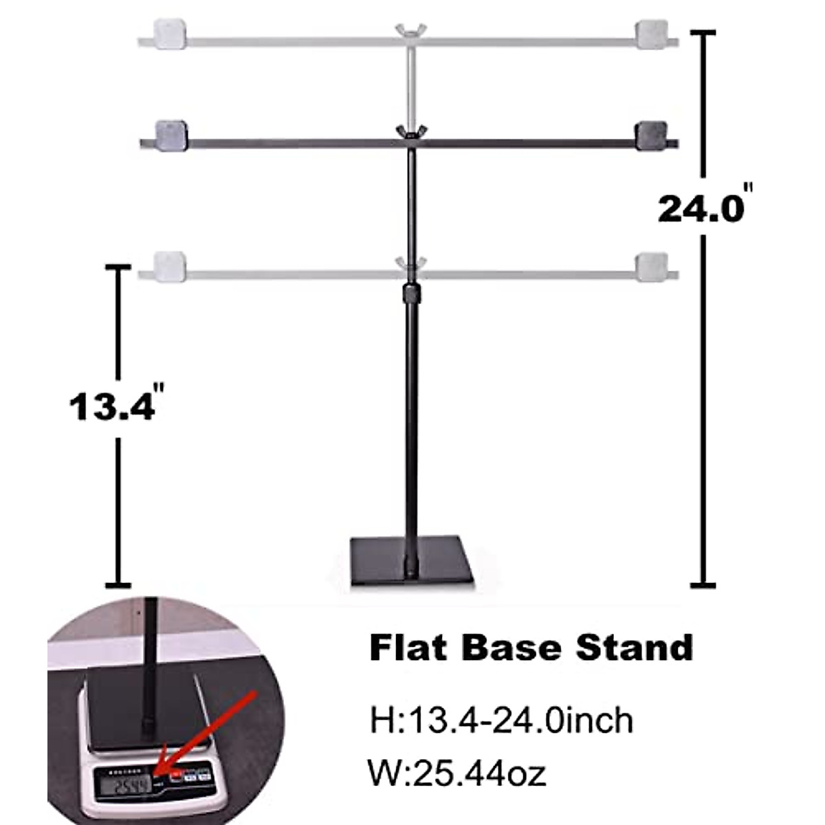 Tabletop T-Shape Stand for PVC Backdrop Flat Base Heavy Duty Stand for Food Product Photography Background