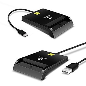 ZOWEETEK CAC Card Reader Military, Smart Card Reader DOD Military USB Common Access CAC, Compatible with Windows, Mac OS and Linux