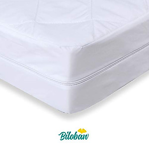 Zippered Crib Mattress Protector - Waterproof Crib Mattress Encasement, Breathable and Absorbent, 6 Sides Fully Encased Crib Mattress Cover.