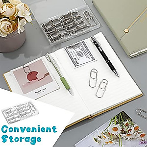 Crtiin 50 Pieces Metal Pen Clip Holder for Notebooks Stainless Steel Pen Clip for Paper Books Journals Clipboards for Office School (Silver)