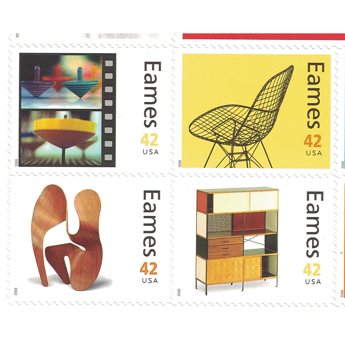 Charles and Ray Eames Collectible Sheet of Sixteen 42 Cent Stamps Scott 4333 By USPS