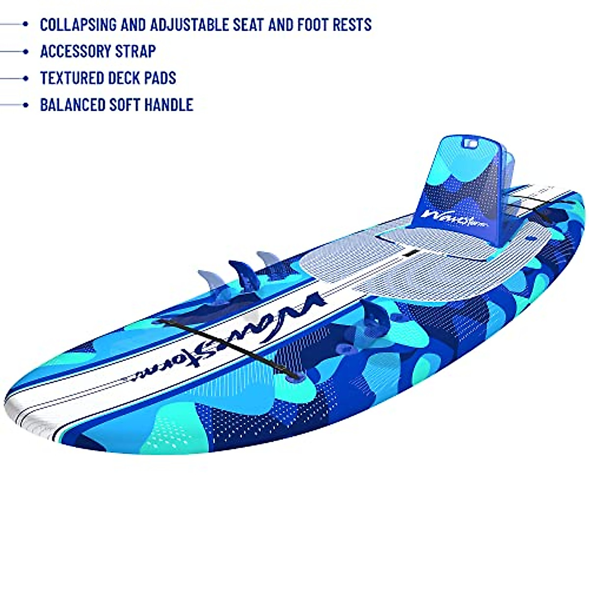 WAVESTORM 9ft6 SUP Kayak Hybrid Stand Up Paddleboard Foam Soft Top SUP for Adults and Kids of All Levels of Paddling Kayak,Blue