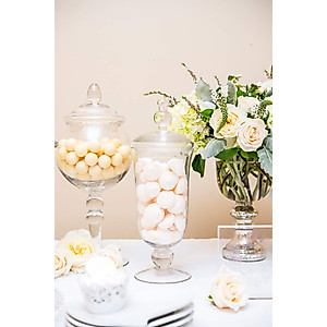 Weddingstar Glass Apothecary Candy Jar Lid, Large Footed Cylinder