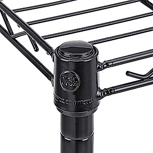 AmazonCommercial Heavy-Duty 5-Tier Steel Wire Shelving with Optional Wheels, NSF Certified, 48" W x 18" D, Black