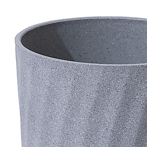 LA JOLIE MUSE 24 Inch Tall Planters, Set of 2 Grey Tree Planters with Shelf Insert, Morden Large Round Plant Pots Containers for Indoor/Outdoor, Front Door, Patio and Deck