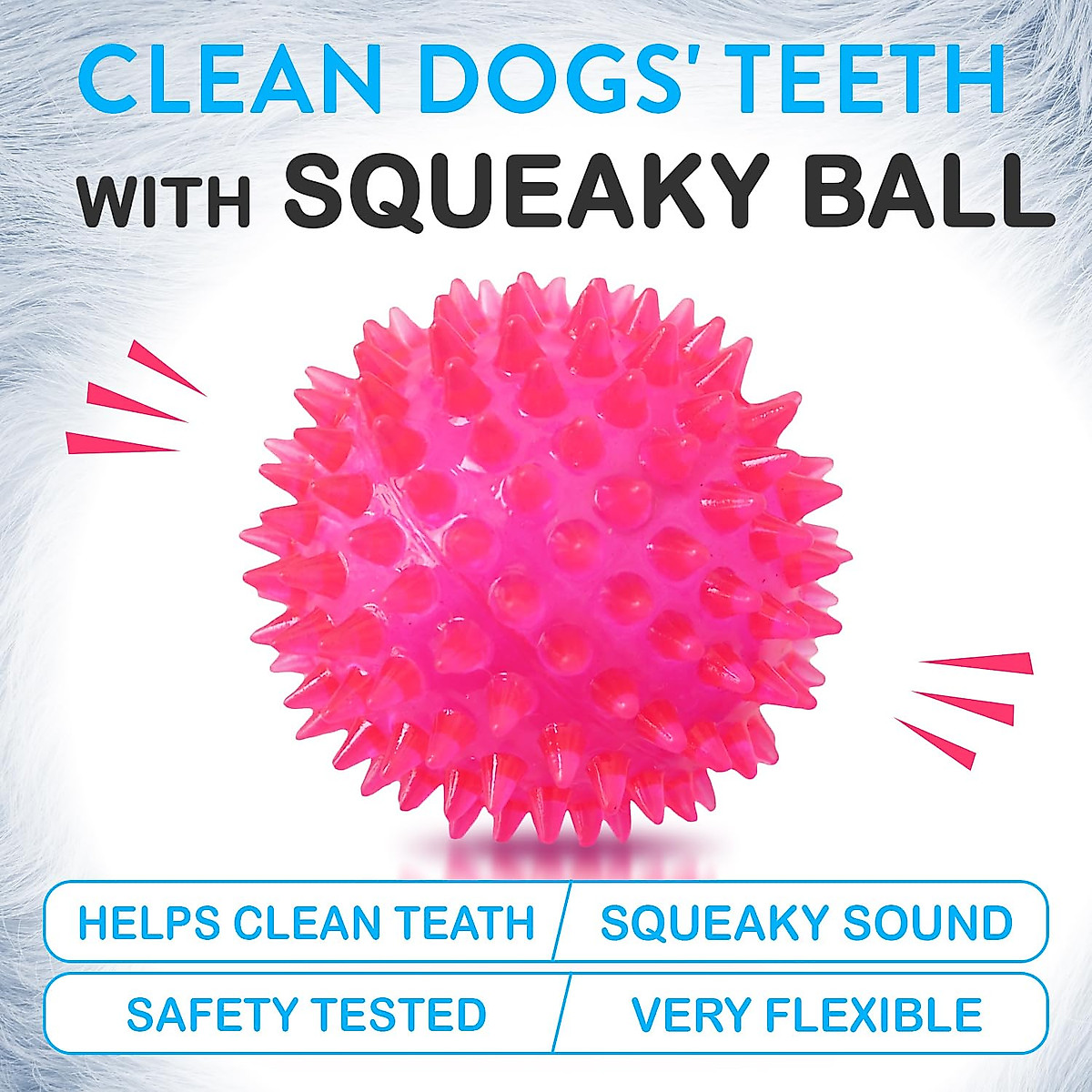 Pacific Pups Products Balls for Dogs - 6 Balls Dog Ball Pack - Small Dog Balls & Dog Balls for Medium Dogs - Dog Tennis Balls, Squeaky Balls for Dogs & Dog Treat Toys