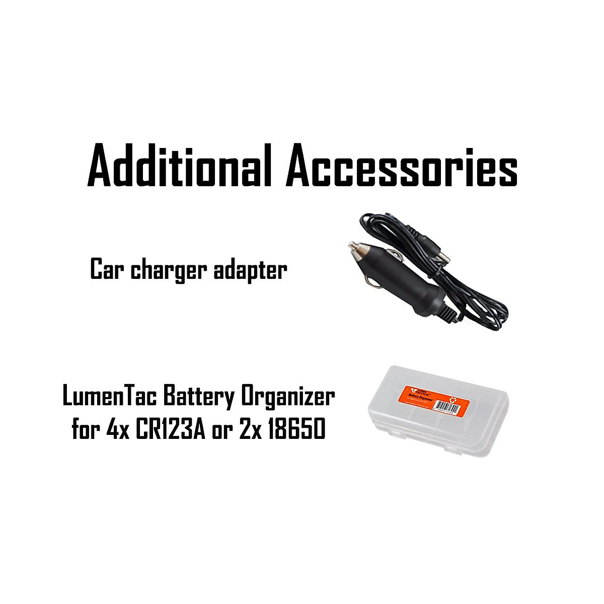 Nitecore SC4 Superb Charger with USB Output includes Car Charger Adapter and LumentTac Battery Organizer Bundle for 18650 17650 17670 RCR123A 16340 14500 Batteries