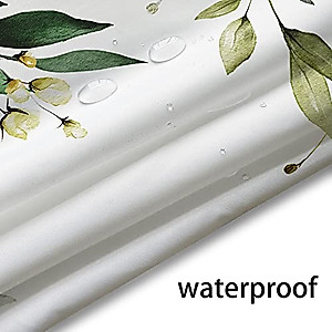 Onlalasyc Plant Shower Curtain, Watercolor Leaves on The Top Shower Curtain Sets for Bathroom Home Hotel, Waterproof and Machine Washable with 12 Hooks, 72×72 inch