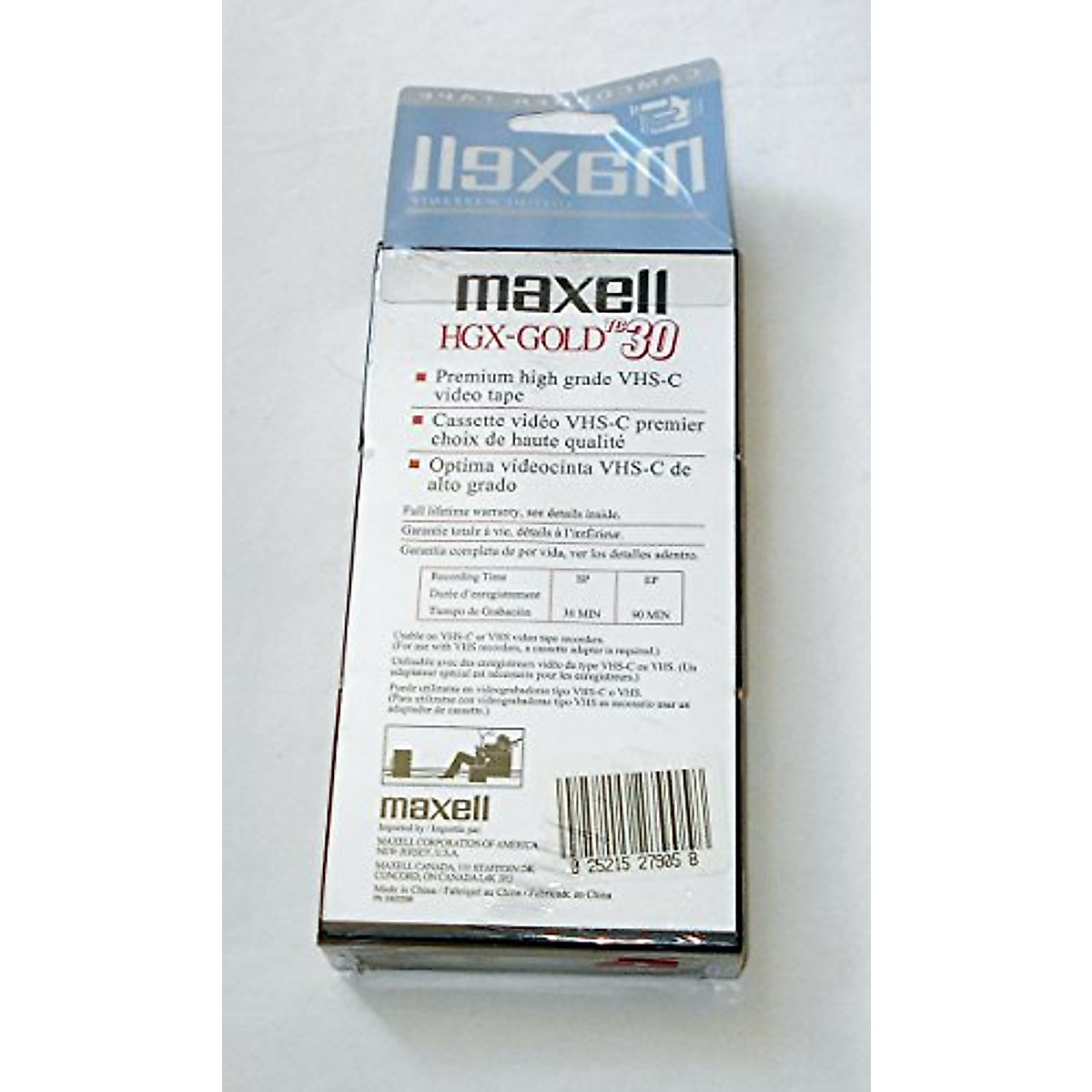 Maxell VHS-C TC-30 HGX-Gold Camcorder Videocassette (3pk)