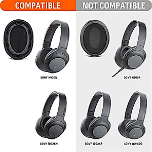 Replacement Ear Pads for Sony WH-H900N Headphones, Earpads Cushions for Sony WH900N MDR-100ABN Headset, Softer Protein Leather, Superior Noise Isolation, Soft and Comfortable Memory Foam (Black)