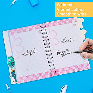 Rhuyoshn Dino Notebooks for Kids - Small Cartoon Spiral Notepads - 4 Pack Cute Dianosaur Writing Journal Diary Note Pads, Lined Paper, for Boys Students