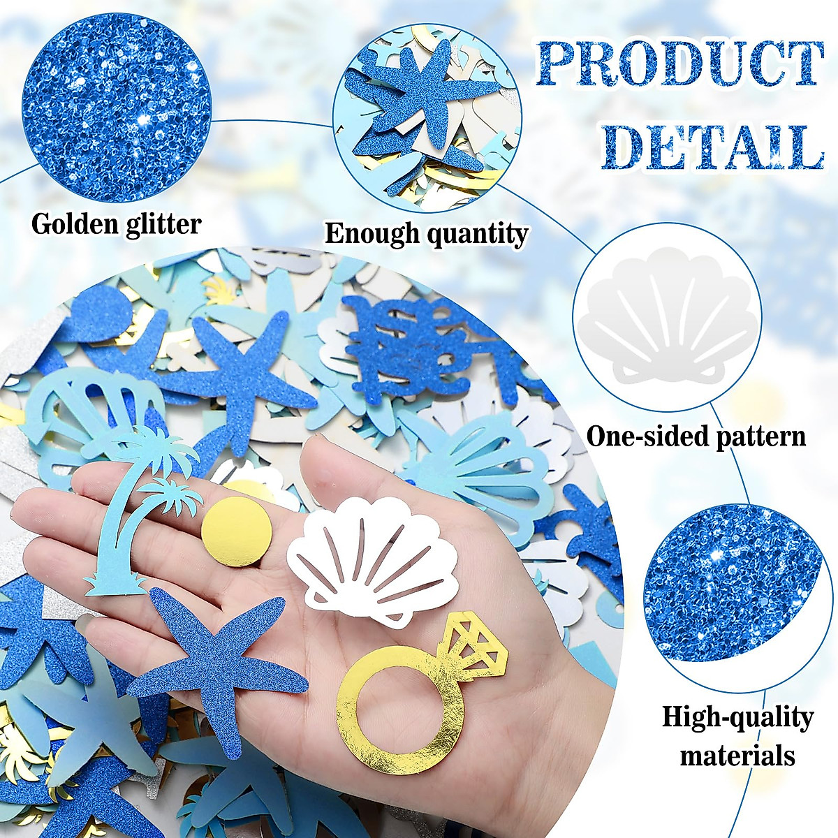 Weekgrat 200 Pcs Bachelorette Party Confetti Last Toast on the Coast Confetti Wine Cup Diamond Ring Shells Starfish Engagement Confetti Glitter Wedding Table Confetti for Bridal Shower Party Supplies