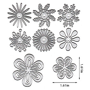 Estivaux Holiday Flowers Frame Die Cuts for Card Making, Floral Flowers Cutting Dies Sets Snowflake Dies Stencils Embossing Template for Scrapbooking DIY Cards Album Crafts Supplies