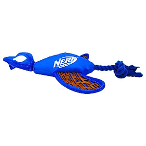 Nerf Dog Large Nylon Launching Duck, Blue/Orange